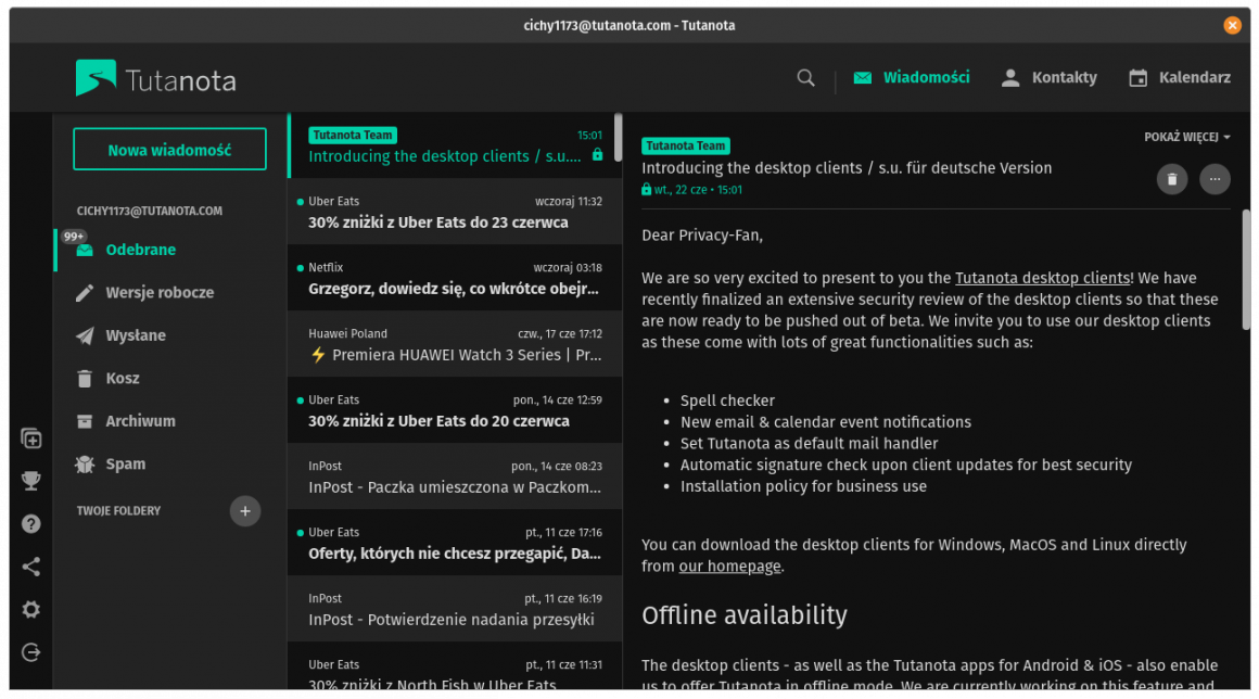 Tutanota z własną aplikacją na komputery! Już można instalować