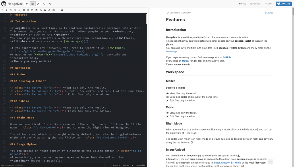HedgeDoc - czyli nowoczesne pisanie wspólnych notatek z prywatnością