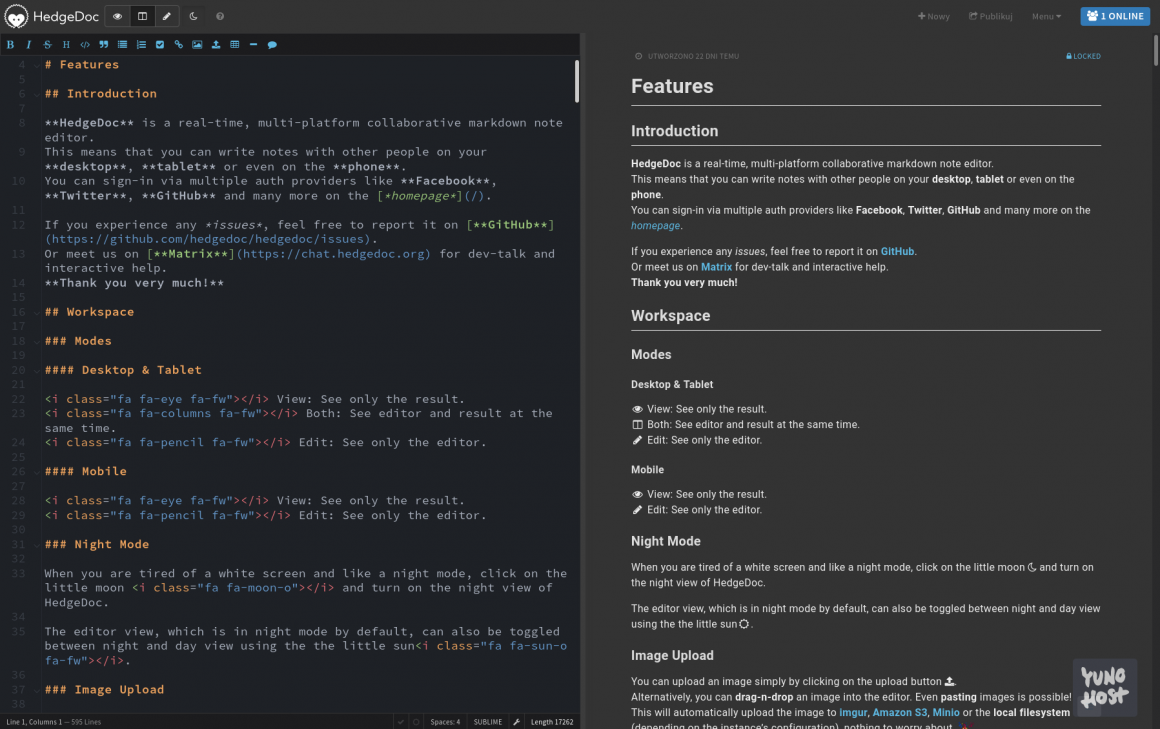 HedgeDoc - czyli nowoczesne pisanie wspólnych notatek z prywatnością