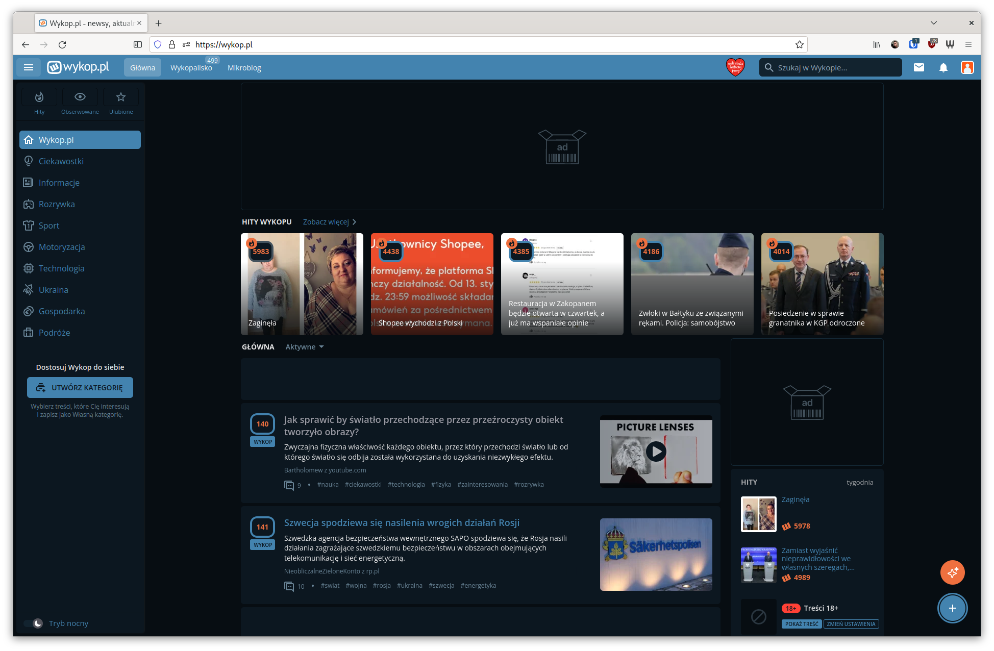 Wykop z nowym wyglądem. Nie wszyscy są zadowoleni