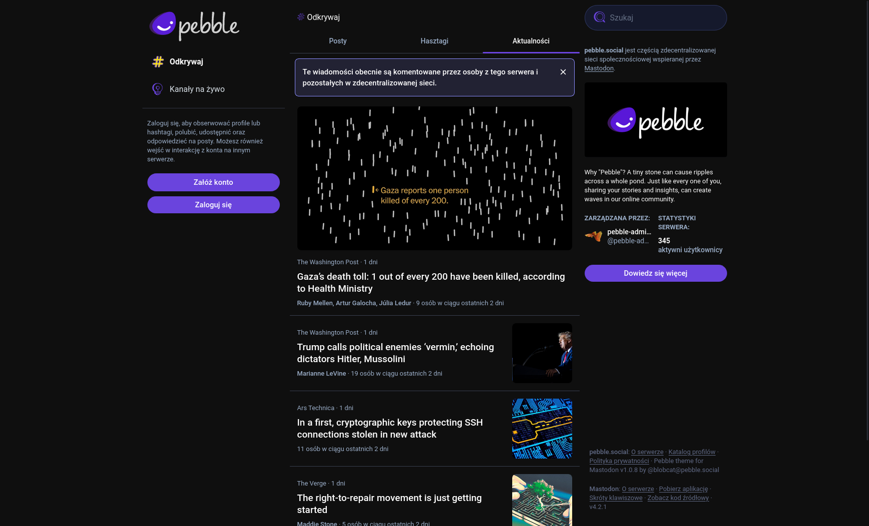 Platforma Pebble odradza się jako... instancja Mastodona